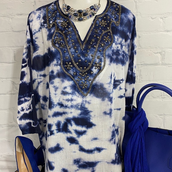 Oso Casuals | Tops | Nwt Plus Tiedye Embellished Top | Poshmark